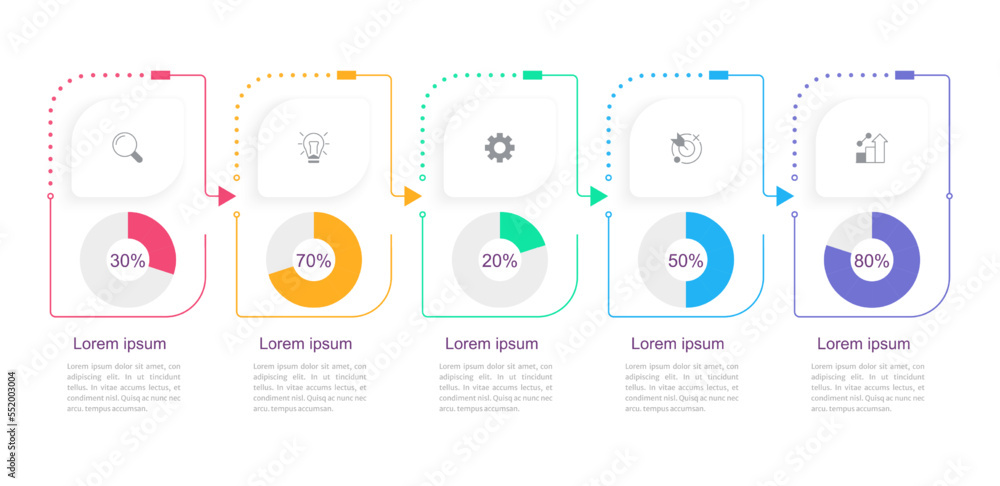 Annual company report infographic chart design template set. Editable ...