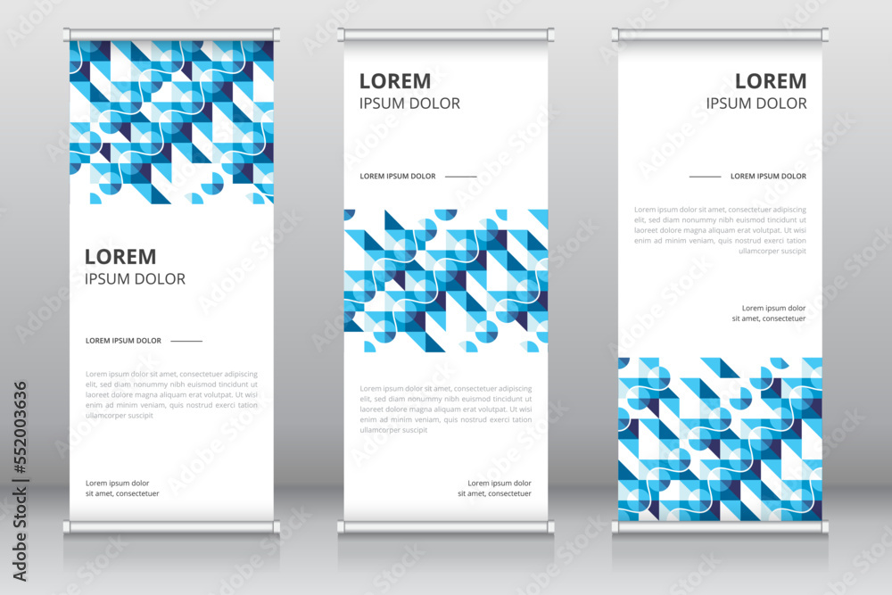 Modern and professional roll up banner template or vertical signboard ...