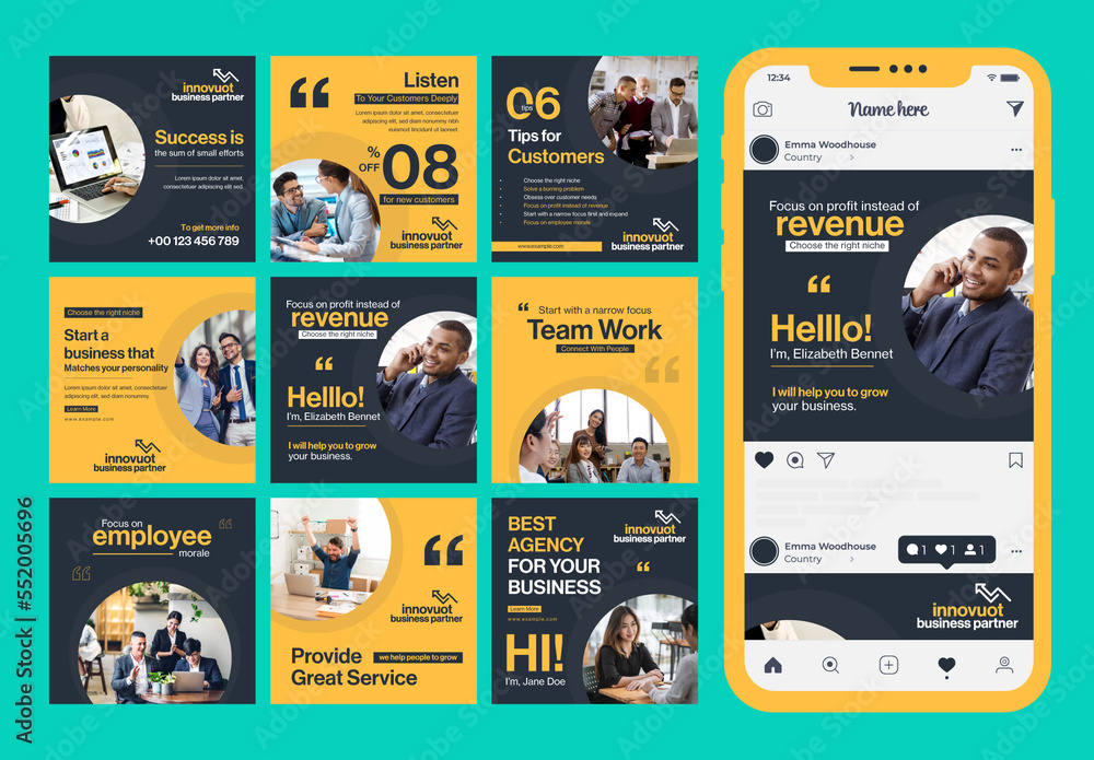 Business Social Media Posts Stock Template | Adobe Stock