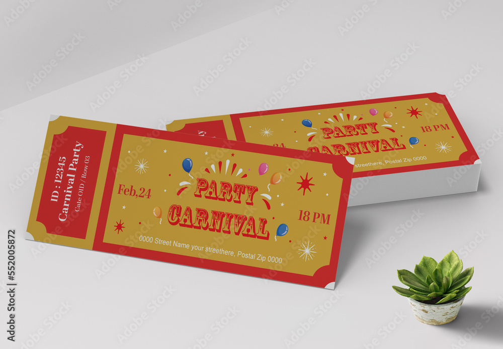 Carnival Ticket Design Stock Template | Adobe Stock