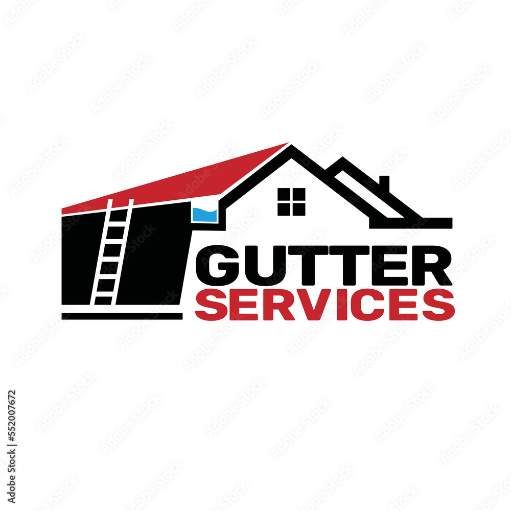Gutter Roofing service logo design template vector illustration Stock ...