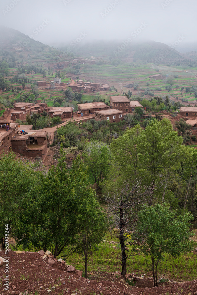 typical agricultural mountain landscape, Ait Blal, azilal province ...