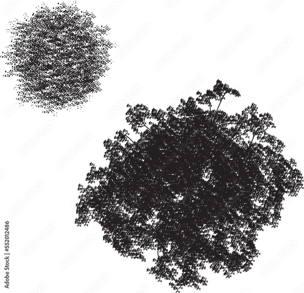 Tree top view vector art on isolated white background Stock Vector ...