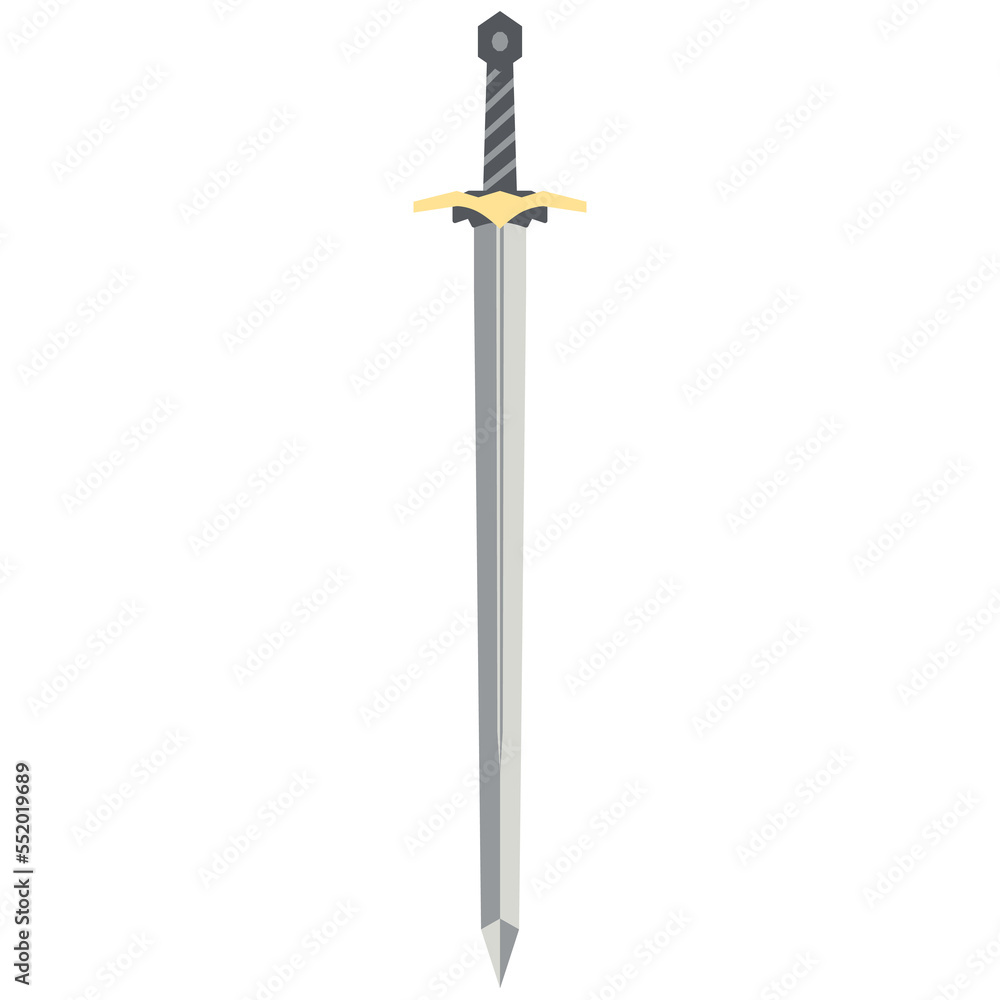 Sword Two Handed Two Side Sharp Swords Samurai Knight Weapon Stock ...