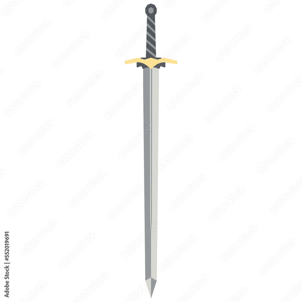 Sword Two Handed Two Side Sharp Swords Samurai Knight Weapon Stock ...