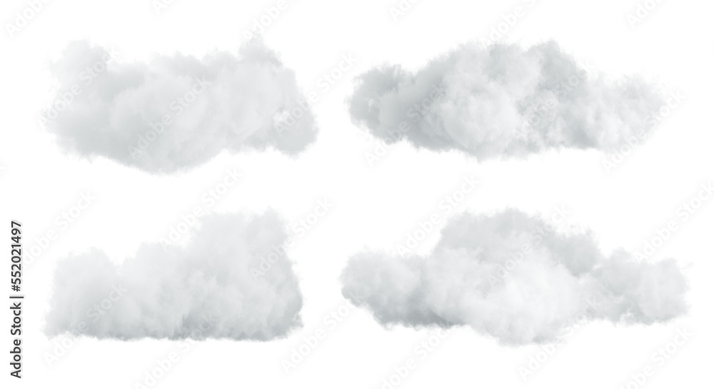 Soft clouds shape cut out transparent backgrounds special effect 3d ...