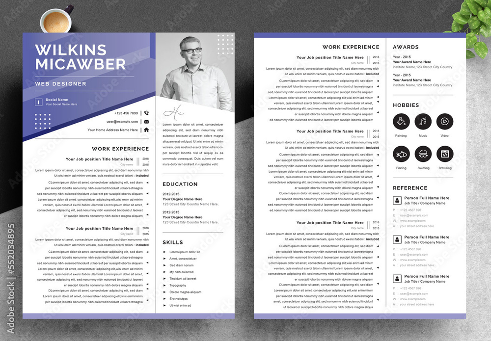 Creative Resume Templates Layout Design Stock Template | Adobe Stock
