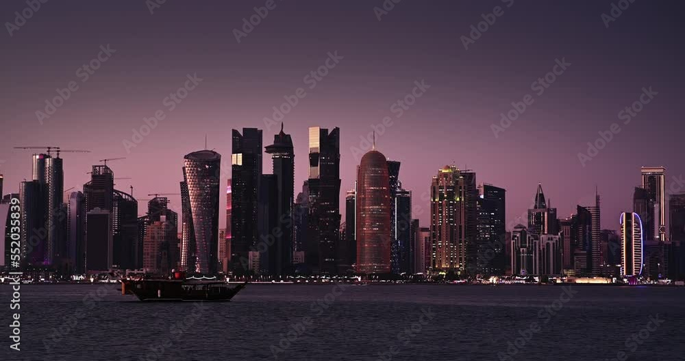 Traditional boat sail in Corniche area with amazing sunset view of ...