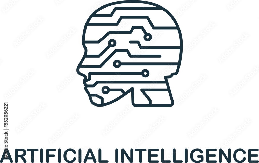 Artificial Intelligence icon. Monochrome simple Business Intelligence ...