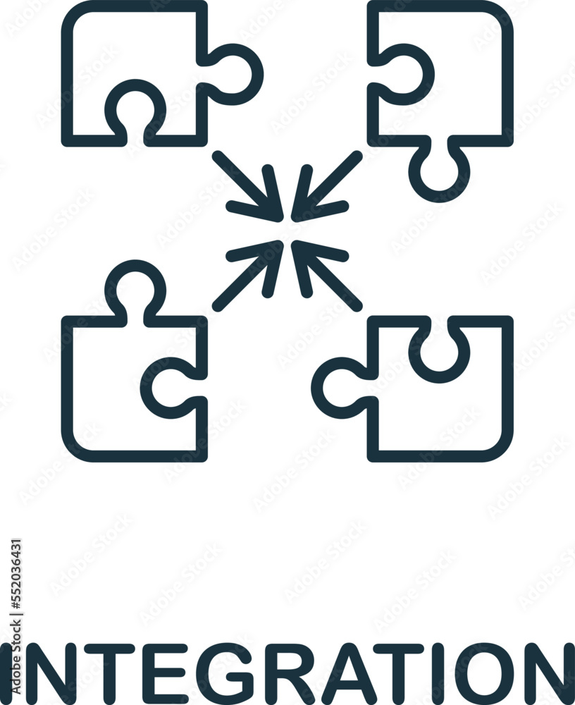 Integration icon. Monochrome simple Business Intelligence icon for ...