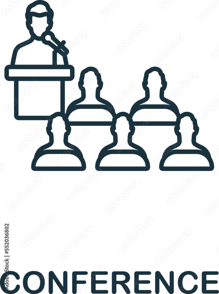 Conference icon. Monochrome simple Company Structure icon for templates ...