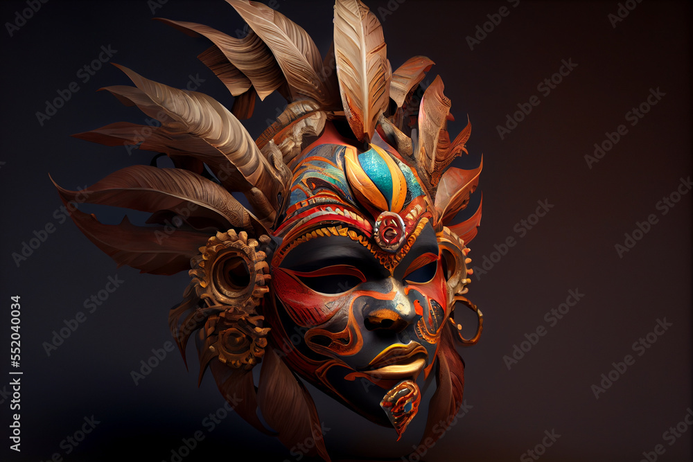 mock up display traditional balines masks generative AI, 3d render ...