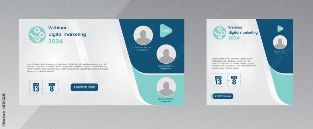 modern design template of a webinar event - Business Conference live ...