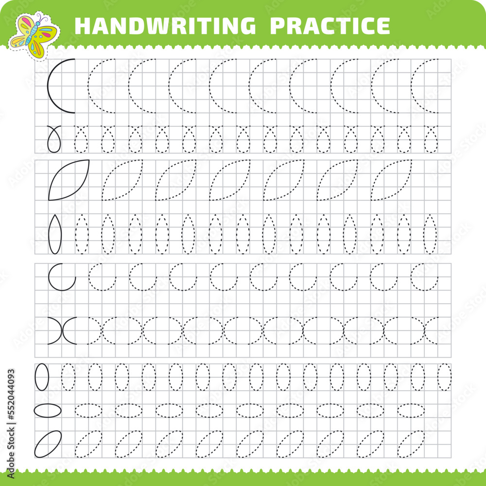 Educational practice curves for prescholers with tracing objects for ...