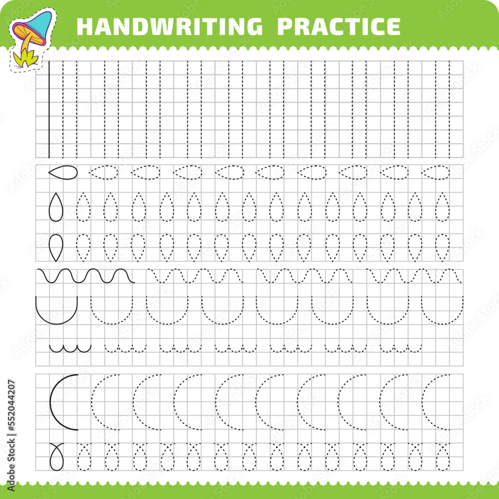 Educational practice Lines for prescholers with tracing objects for ...
