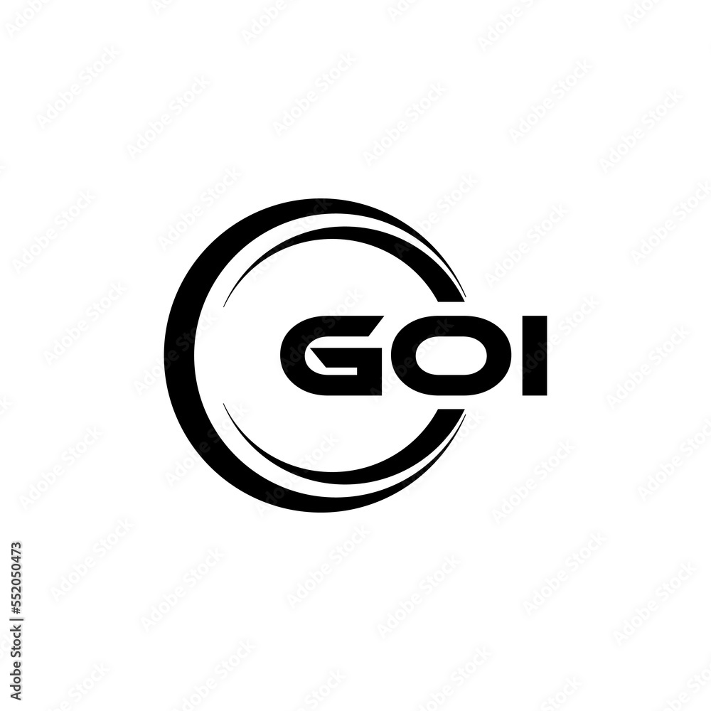 GOI letter logo design with white background in illustrator, cube logo ...