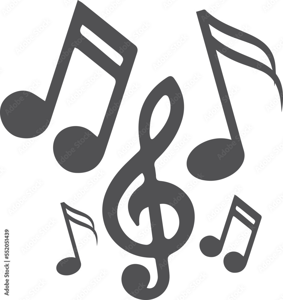 Music notes icon, classical music note icon black vector Stock Vector ...