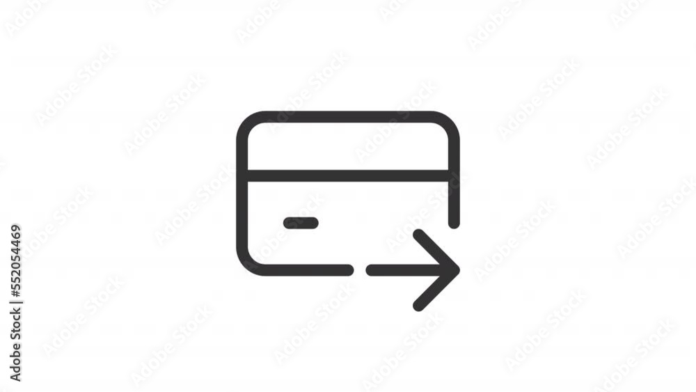 Animated money transfer line ui icon. Banking operation. Seamless loop ...
