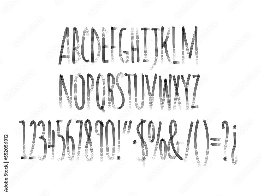 vector English alphabet collection of latin letters numbers and ...