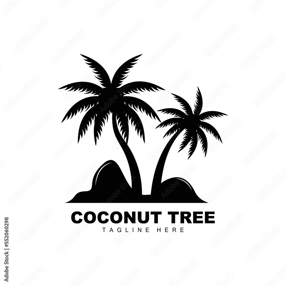 Coconut Tree Logo, Ocean Tree Vector, Design For Templates, Product ...