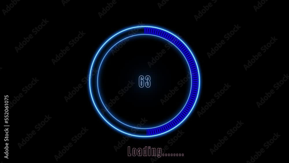 Video Stock Loading Bar Circle animation, Loading neon circles icon on ...