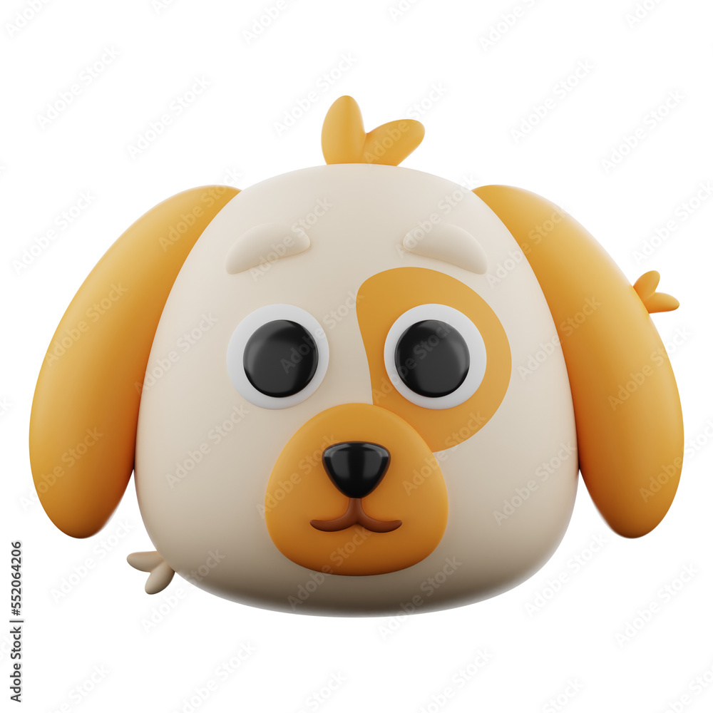 Animal dog icon 3d rendering on isolated background PNG Stock ...