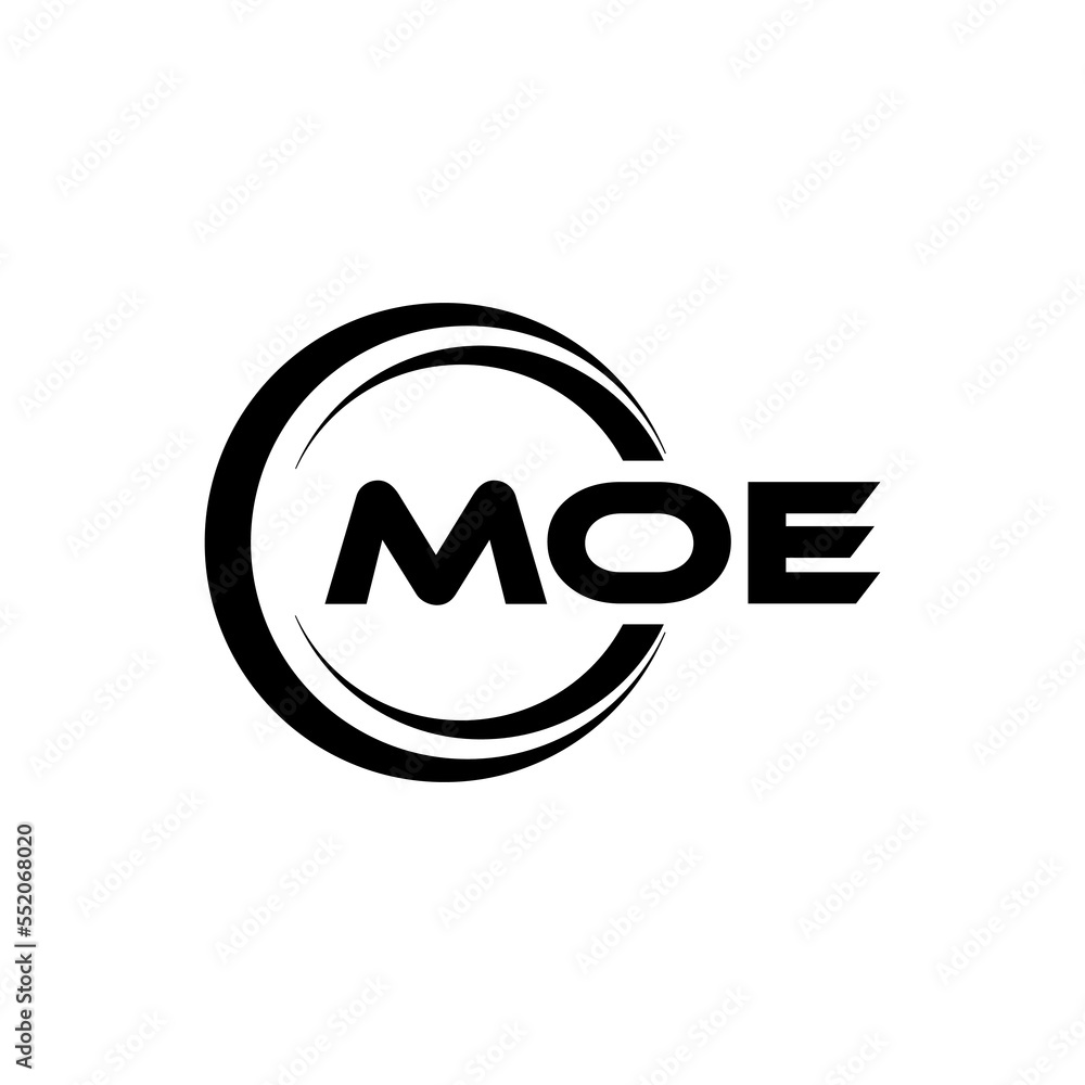 MOE letter logo design with white background in illustrator, cube logo ...