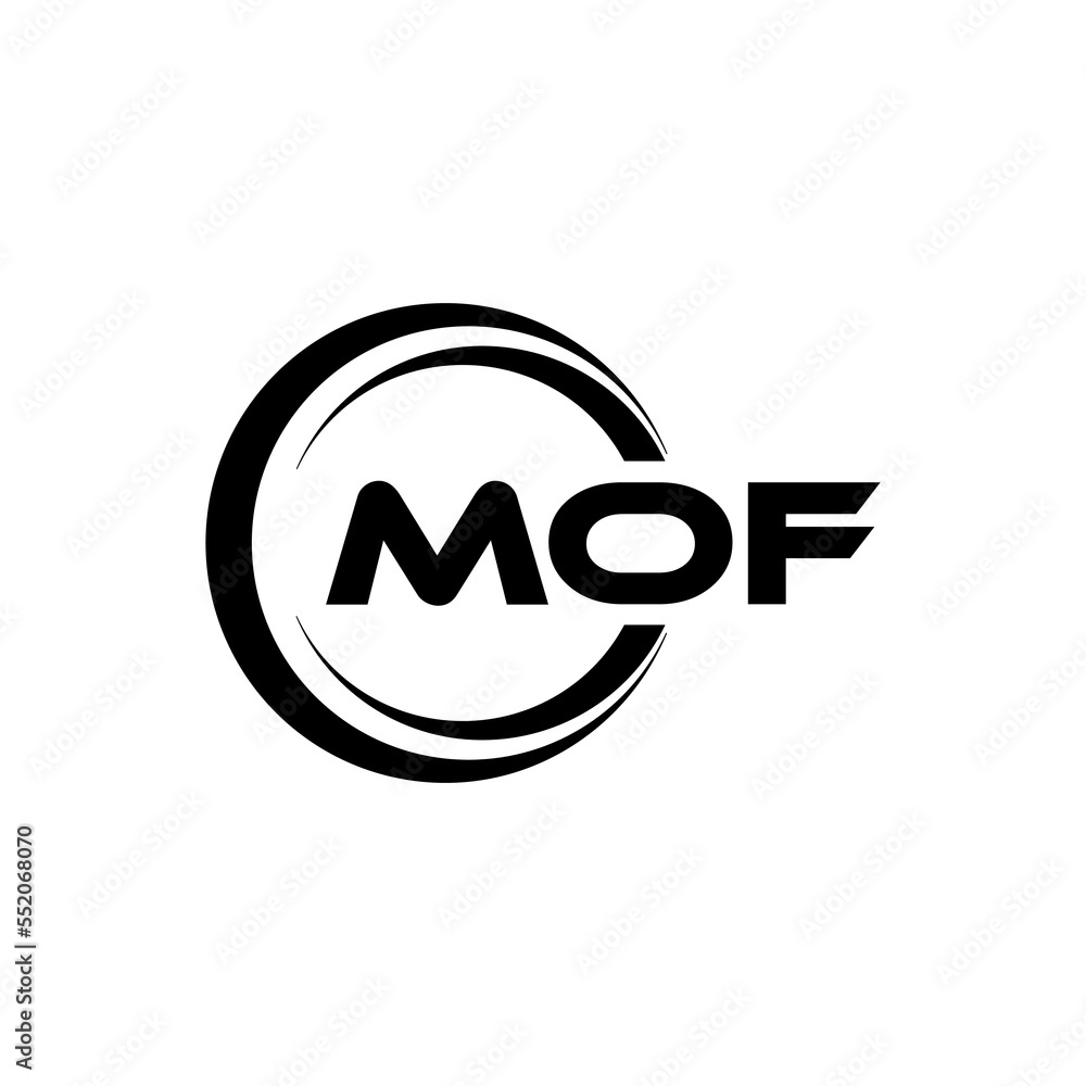 MOF letter logo design with white background in illustrator, cube logo ...