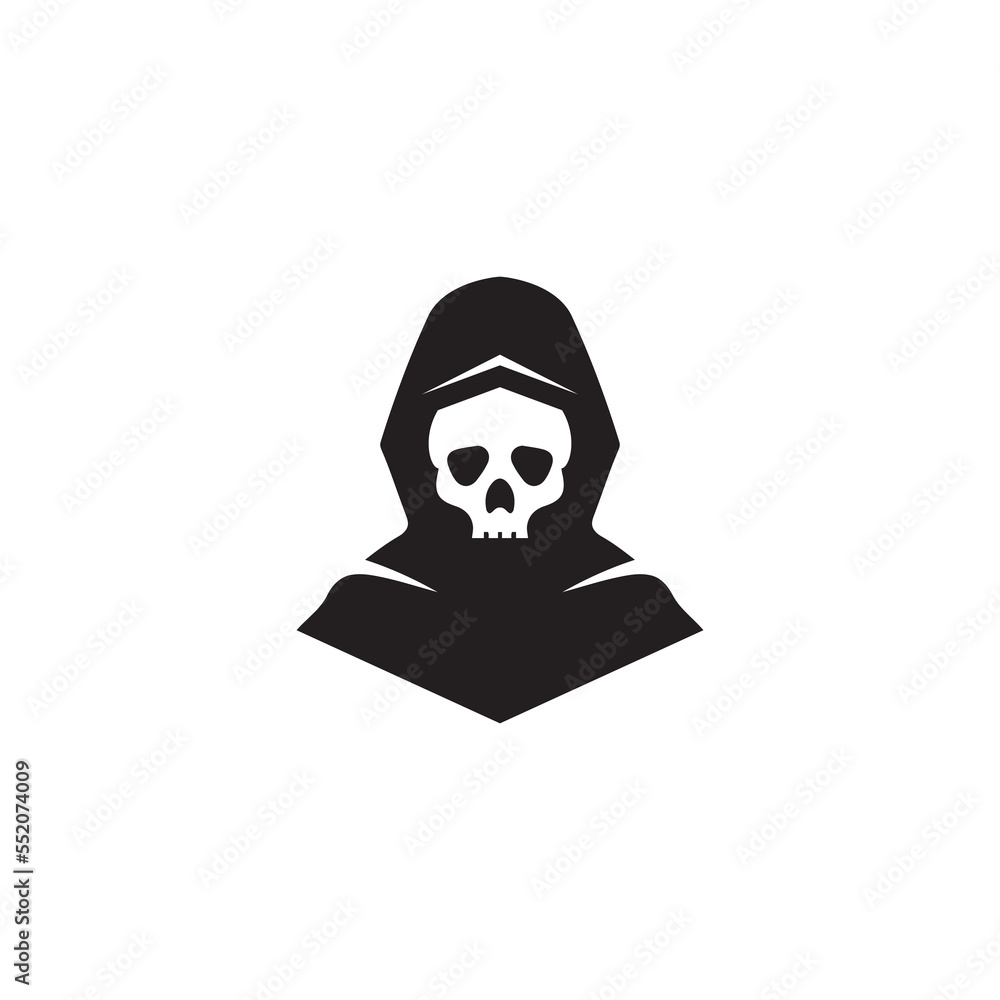 Dead skull Reaper logo vector. Skull reaper vector illustration Stock ...