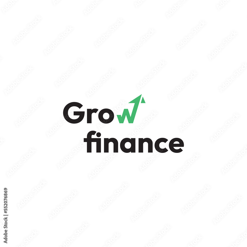 Financial growth logo design with w grow arrow and paper logo concept ...