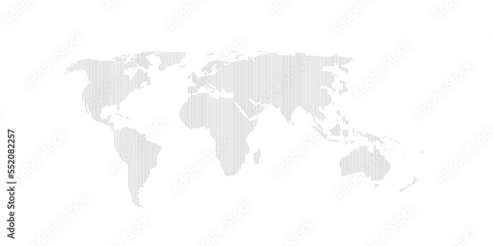 Abstract World map with lines. World stripes map vector illustration ...