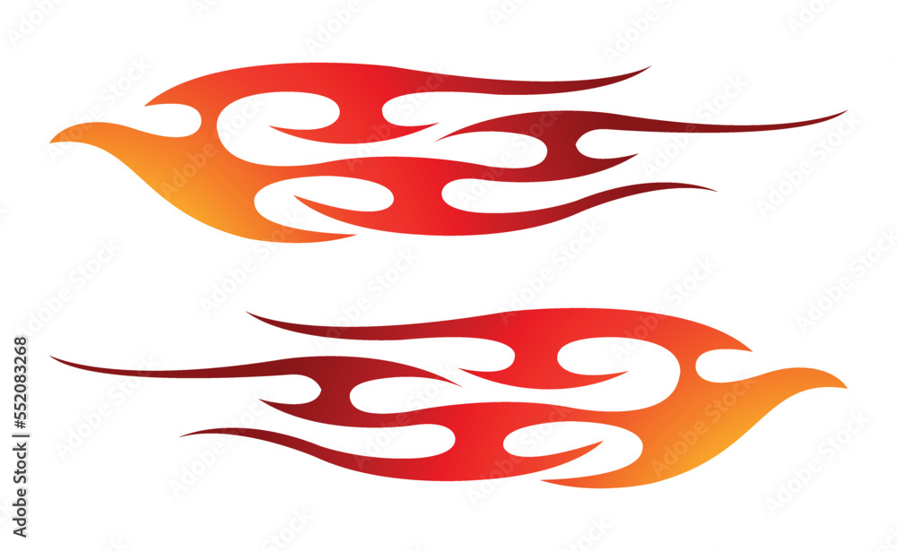 Racing flame car sticker tribal fire flame car decal fire tattoo vector ...