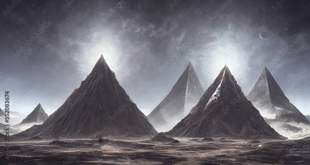 AI Digital Illustration Alien Pyramids Stock Illustration | Adobe Stock