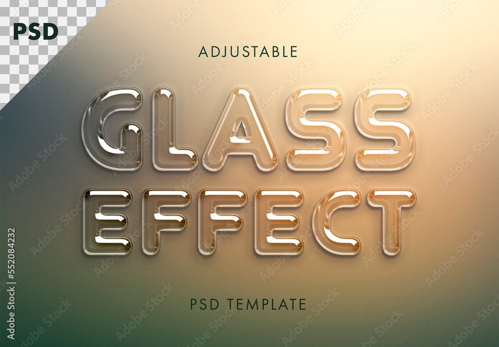 Glass text effect Stock Template | Adobe Stock