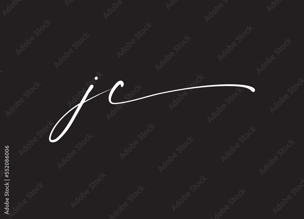 Minimalist line art letter JC logo design Stock Vector | Adobe Stock