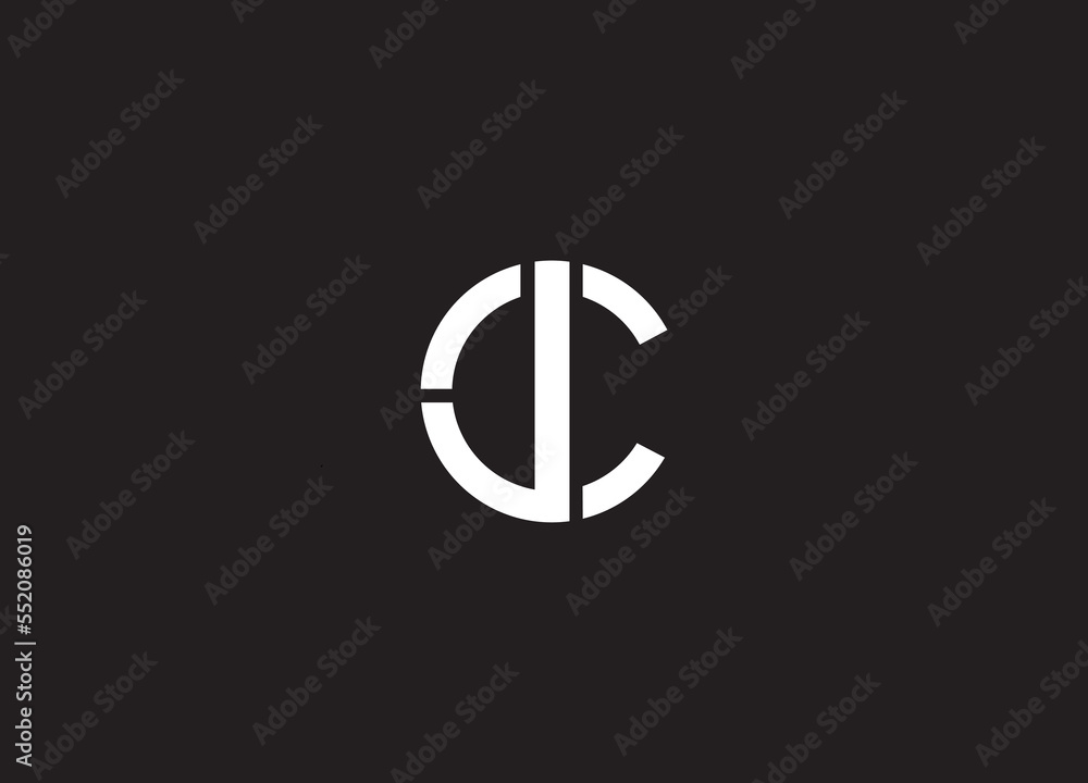 Minimalist line art letter JC logo design Stock Vector | Adobe Stock