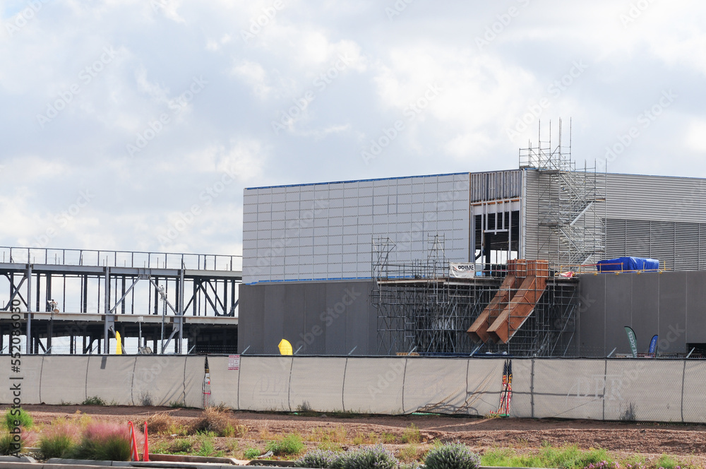 Exterior view of the Meta Mesa Data Center five-building campus under ...
