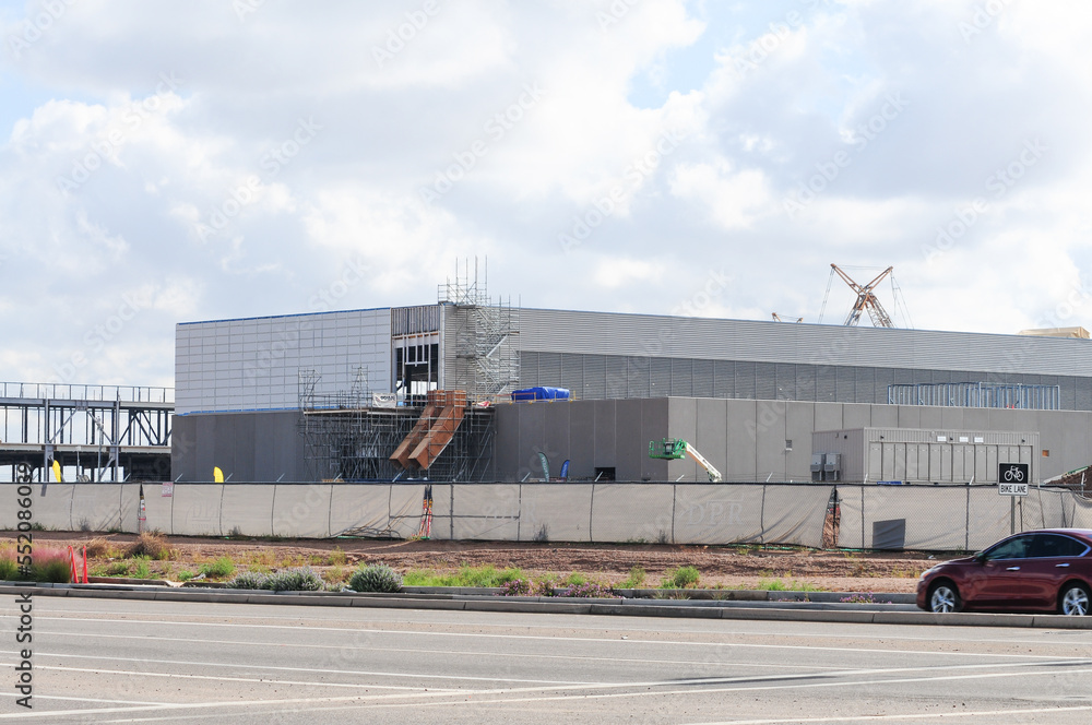 Exterior view of the Meta Mesa Data Center five-building campus under ...