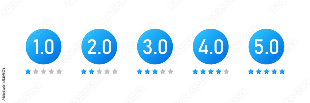 Star rating badges. Five Gold Star Review Rating, rating customer ...
