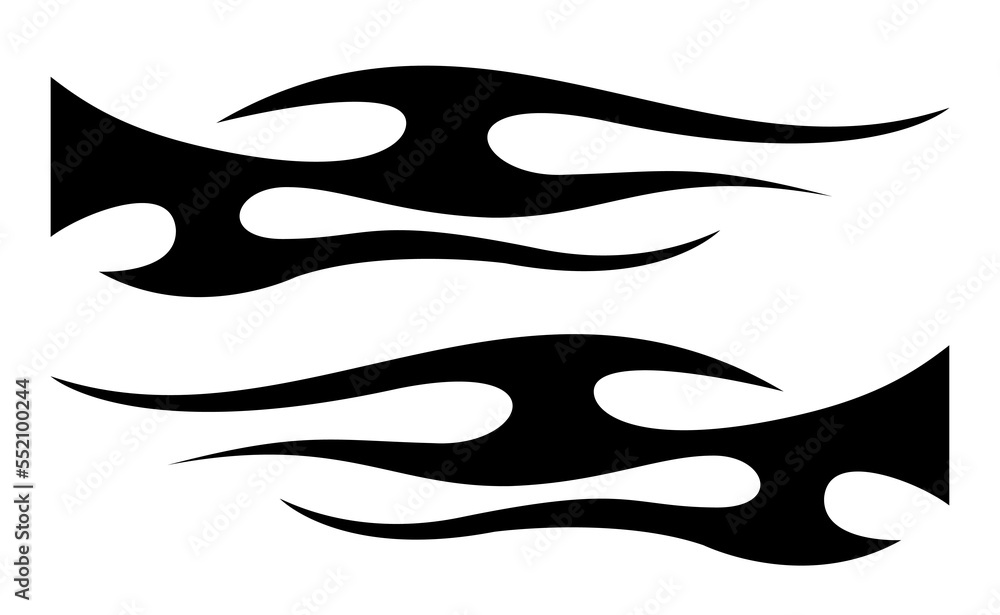 Race car sticker tribal fire flame car decal car tattoo vector image ...