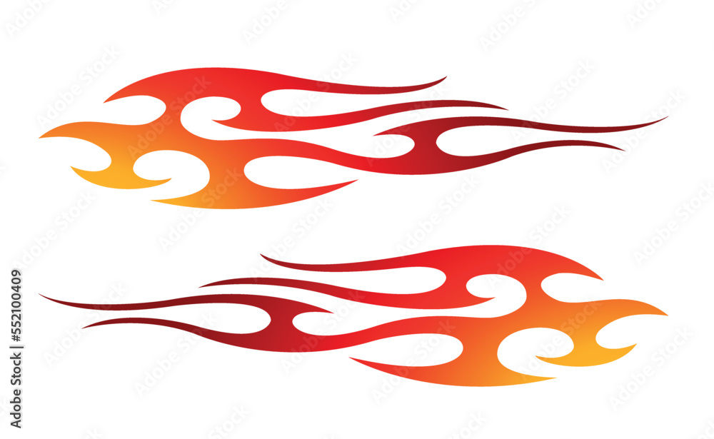 Race car sticker tribal fire flame car decal car tattoo vector image ...