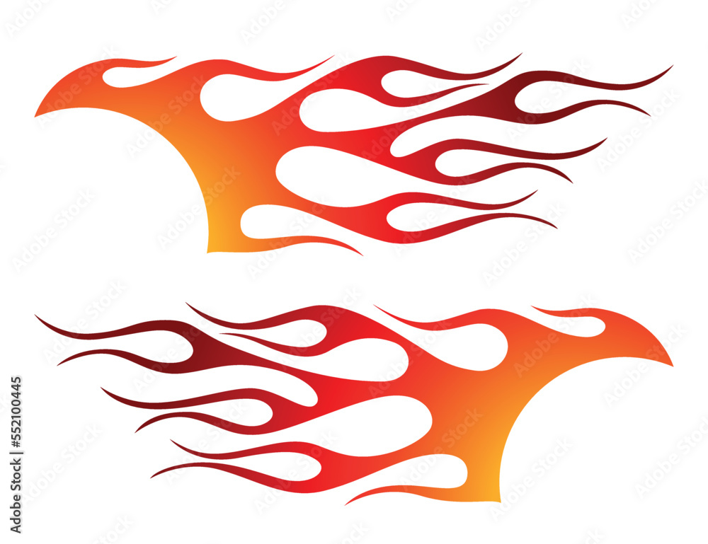 Vector race car sticker tribal fire flame motorcycle decal car tattoo ...
