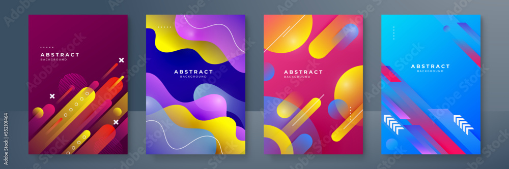 Colorful geometric poster with color geometrical shapes. Modern ...