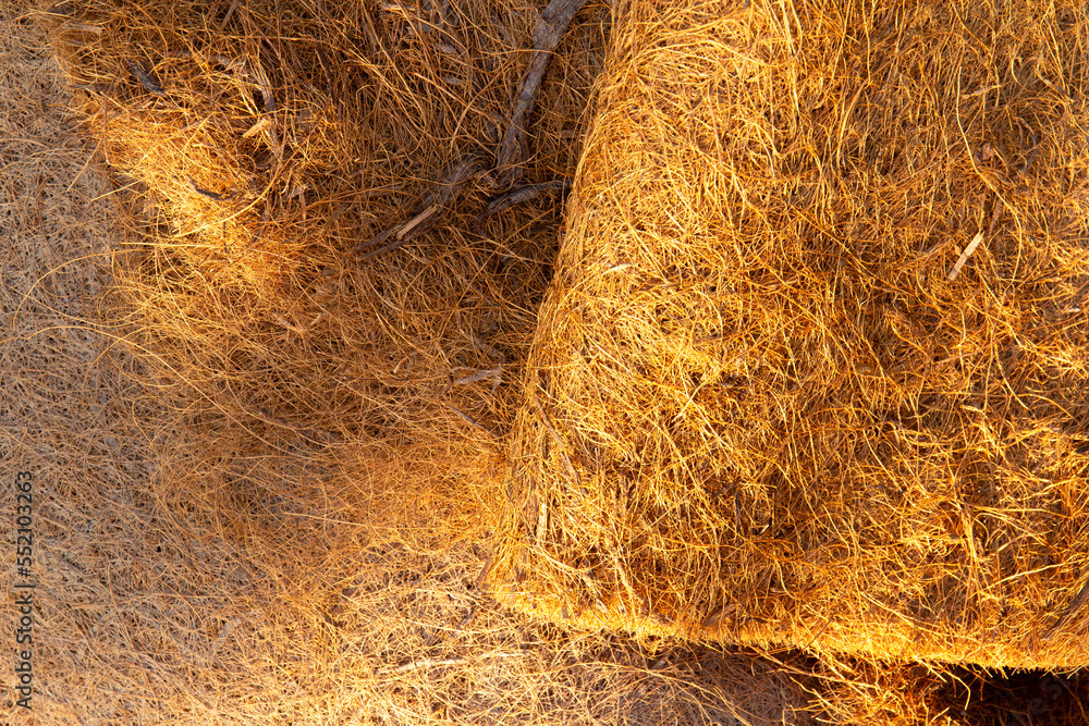 Coconut surfaces for the background, made of natural coconut fiber ...