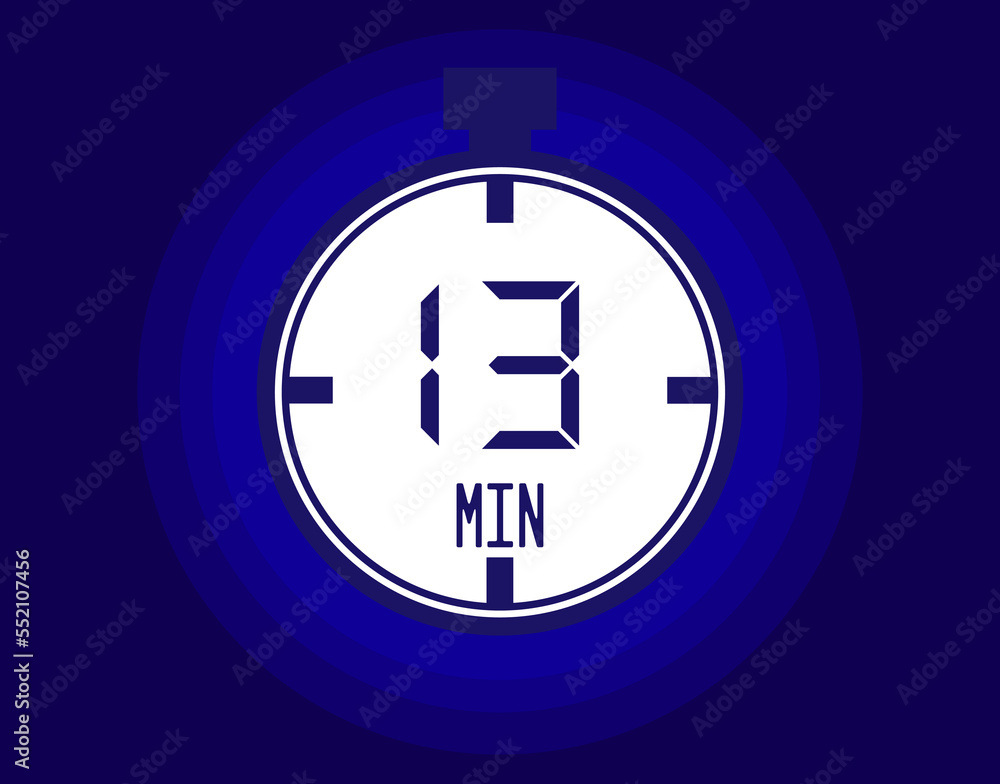 Vetor de 13 minutes stopwatch vector icon. Stopwatch icon in clock ...