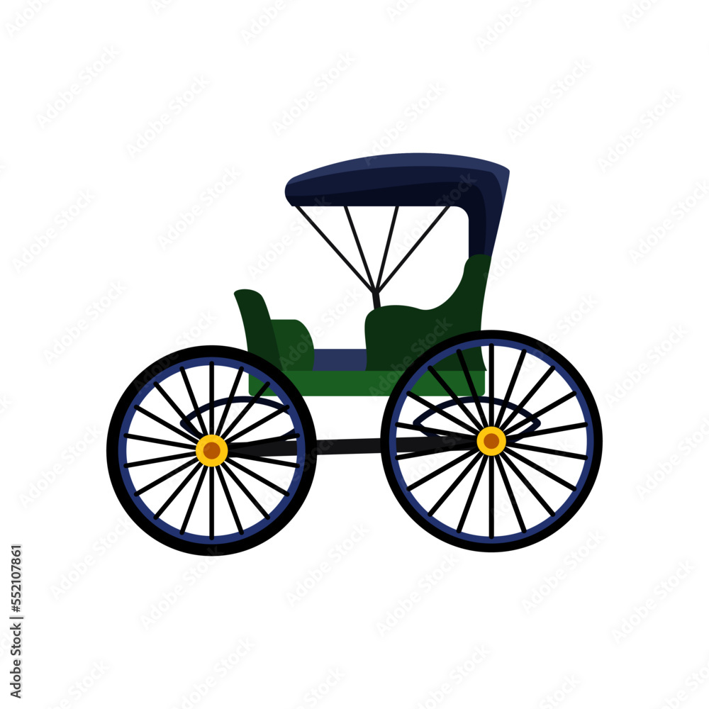 Green and blue retro cart for royals vector illustration. Drawing of ...