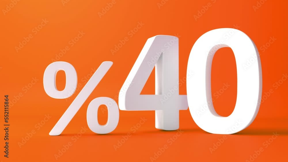 %40 Sale 3d animated text. Word %40 in 3d text. Design text element for ...