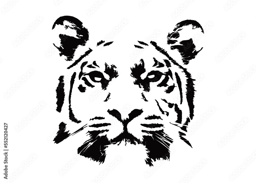 Tiger on transparent background. Vector illustration Stock Vector ...
