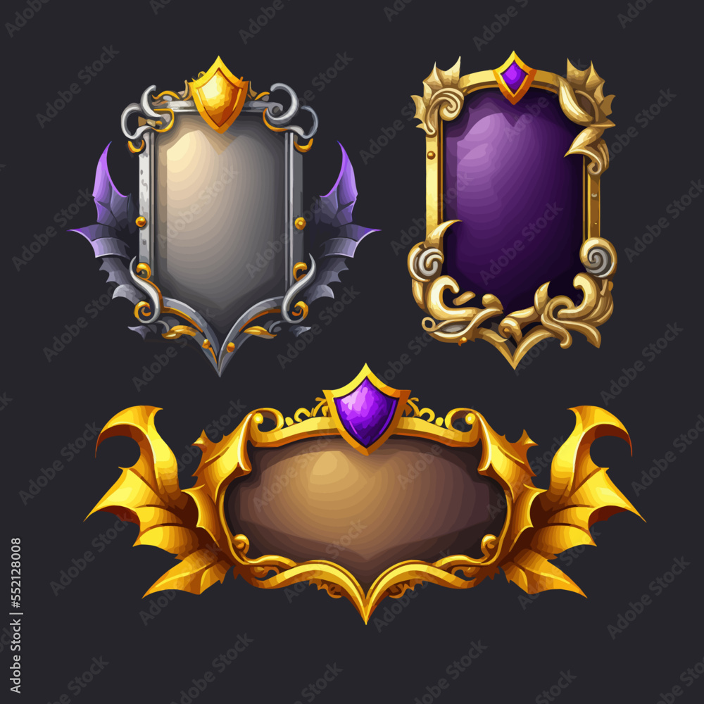 Game ui frames, gold medieval menu elements avatar UI fantasy gold ... Game ui frames, gold medieval menu elements avatar UI fantasy gold ...