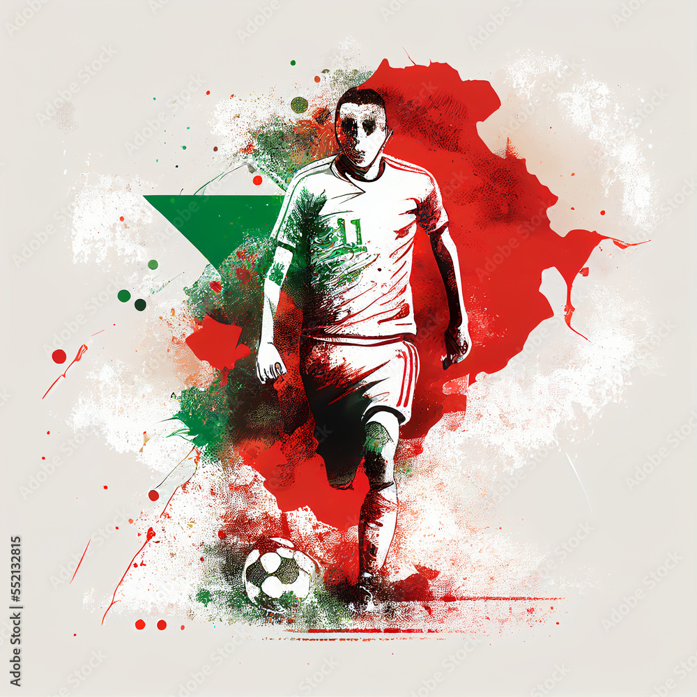 Morocco soccer poster. Abstract Moroccan football background. Morocco ...